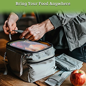 Meal Prep Containers Reusable [20 pack] 33oz 2 compartment Food Storage Containers with Lids Bento Box BPA-free Plastic Lunch Container, Microwave, Freezer, Dishwasher Safe Disposable Take Out Boxes