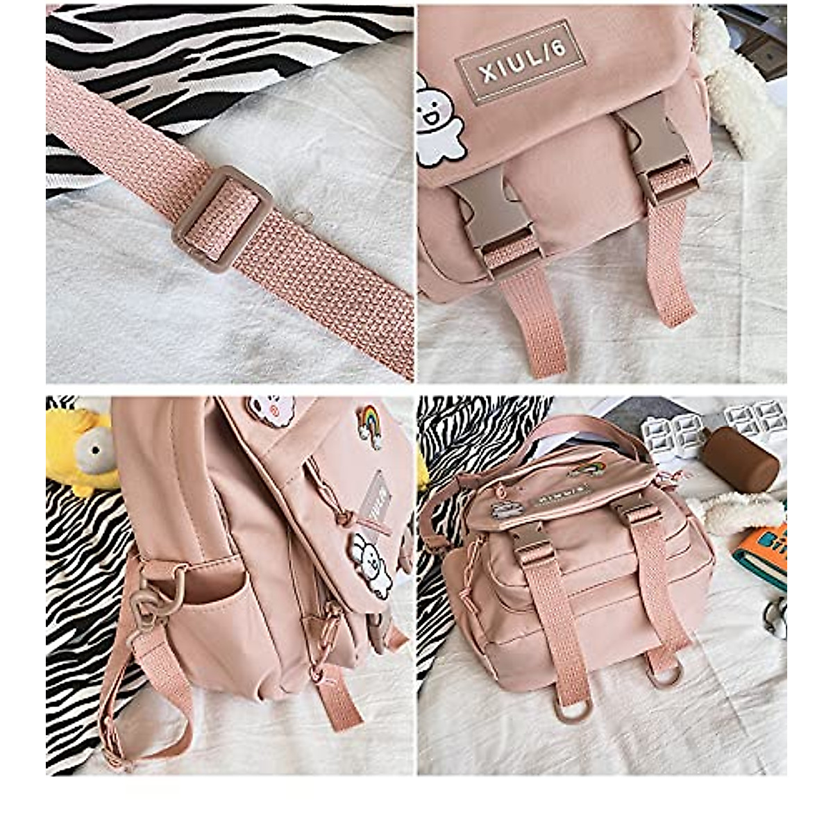 GGOOB Cute Mini Backpacks with Accessories Aesthetic Mini Backpack for Teens Kawaii Small Backpack (Green,With-Accessories)