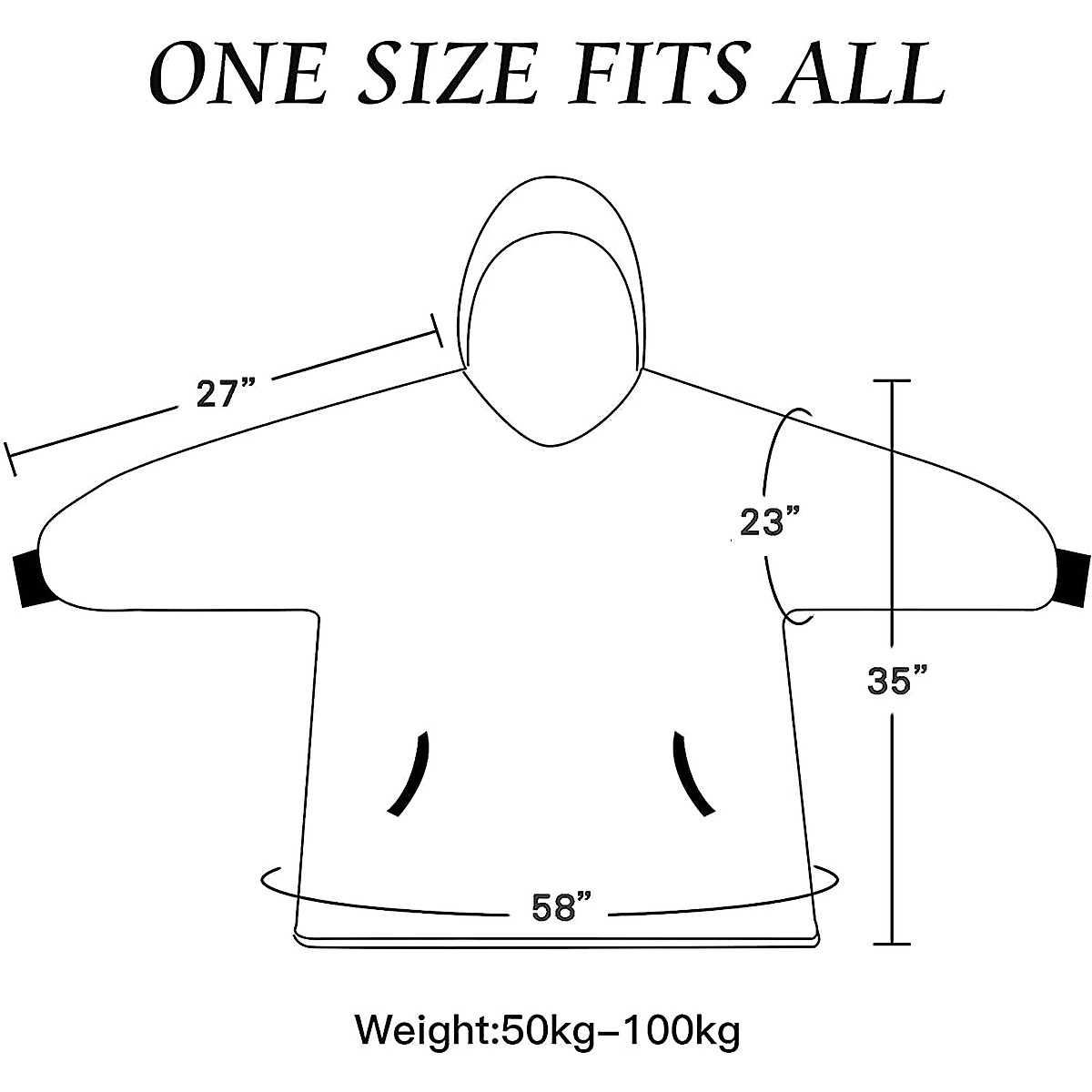 Wearable Blankets, Sweatshirt for Women and Men, Super Warm for Adult Women Men, Tie Dye Printed Pattern Big Wearable Blanket, 56” x 35” (Blue/White)