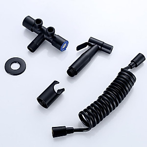 FES Handheld Bidet Sprayer for Toilet, 304 Stainless Steel Adjustable Pressure Control Bidet Faucet Diaper Sprayer Set with Hose Attachment Easy Install for Kitchen and Toilet Cleaning