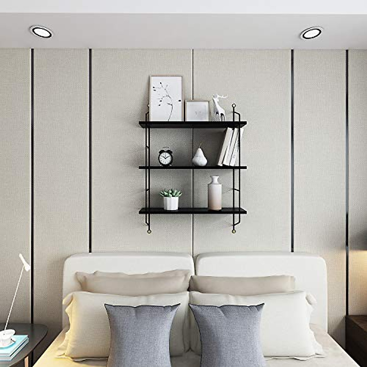 Homdox 3-Tier Industrial Floating Shelves Wall Mounted Display Wall Shelf Storage Rack Wall Rack Holder Rack