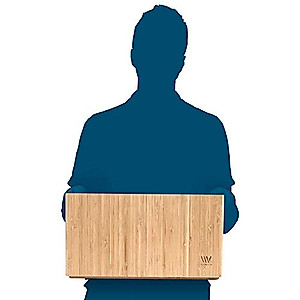 MobileVision Bamboo Storage Box PLUS LID COMBO, 14”x11”x 6.5”, Durable Bin w/Handles, For Clothes, Shoes, Arts & Crafts, Closet & Office Shelf