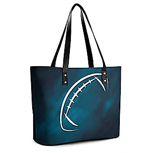 Womens Handbag Football Leather Tote Bag Top Handle Satchel Bags For Lady