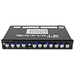 Rockville R7EQ 1/2 Din 7 Band Car Audio Equalizer EQ w/Front, Rear + Sub Output