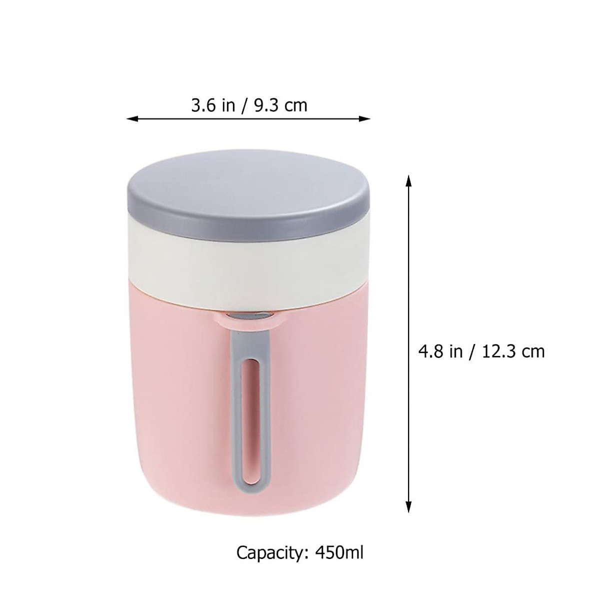 BESTonZON Insulated Food Jar Leak-proof Soup Cup with Spoon Stainless Steel Vacuum Lunch Box Breakfast Cup Thermal Cereal Cup Sealing Soup Cup for Hot Cold Food 450ml