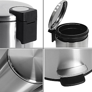 Innovaze 8 Gal./30 Liter and 1.3 Gal./5 Liter Stainless Steel Step-on Trash Can Set for Kitchen and Bathroom