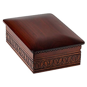 Polish Handmade Large Elegant Slightly Rounded 9" Wooden Box for Keepsakes, Love Letters, Jewelry, and Specialty Items