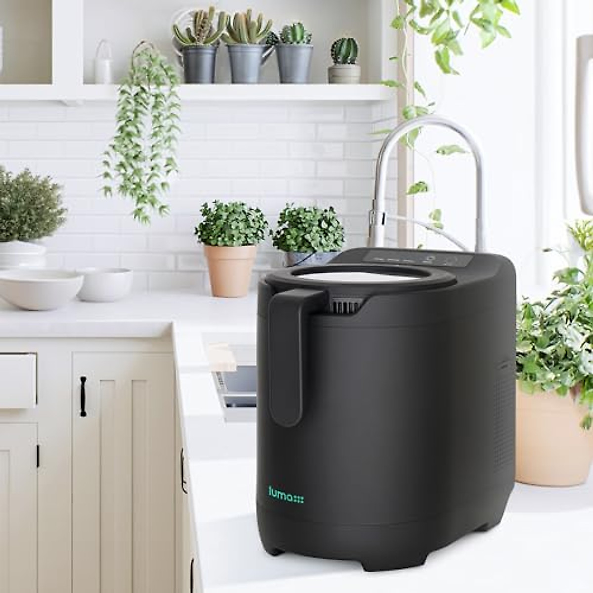Luma Electric Kitchen Composter, 2.5L Capacity Odorless Countertop Compost Bin with Lid Clear-View Window, Smart Trash Can for Food Disposal, Turn Food Waste into Nutrient-Rich Plant Food
