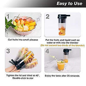 Matekxy Portable Blender Shakes and Smoothies Personal Size Blender 13.5oz 7.4V Powerful Juicer Cup with USB Rechargeable for Home, Office, Sport, Outdoors (Pine Green)