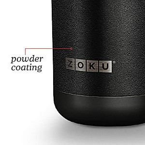 Zoku 12oz Powder Coated Tumbler, White | Premium Stainless Steel and Vacuum Insulated | Special Rotating Lid Designed for Sipping and Straw Use