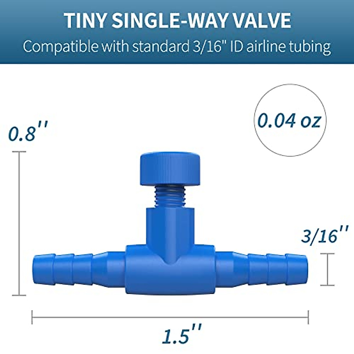 Pawfly Aquarium Air Control Valves for 3/16" ID Airline Tubing Single Way Plastic Air Flow Controllers Regulators Adjustable Blue Hose Connectors Air Pump Accessories for Fish Tanks, 10 Pack