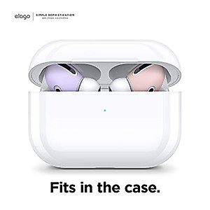 elago 2 Pairs AirPods Pro Ear Tips Cover Designed for Apple AirPods Pro, Anti Slip Silicone Cover, Dust-Free [Fit in The Case] (2 Pairs of 2 Colors) [US Patent Registered] (Lovely Pink & Lavender)