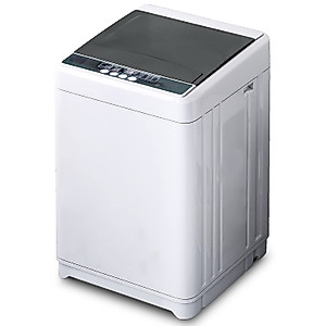 TABU Full-Automatic Washing Machine with Dryer, 1.7 Cu Ft Portable Washer with Drain Pump, 17.6lbs Automatic Washer Machine with 10 Wash Programs, LED Display, 8 Water Levels (White)