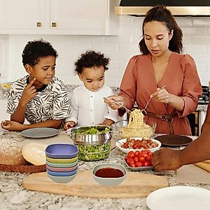 8 Pack Small Bowls, 4.5 OZ Wheat Straw Bowls Soy Sauce Dish, Unbreakable Dessert Bowls, Assorted Colors Dipping Sauce Cups, Small Plastic Bowls Prep Bowls for Side Dishes, Dessert, Snacks, Sauce