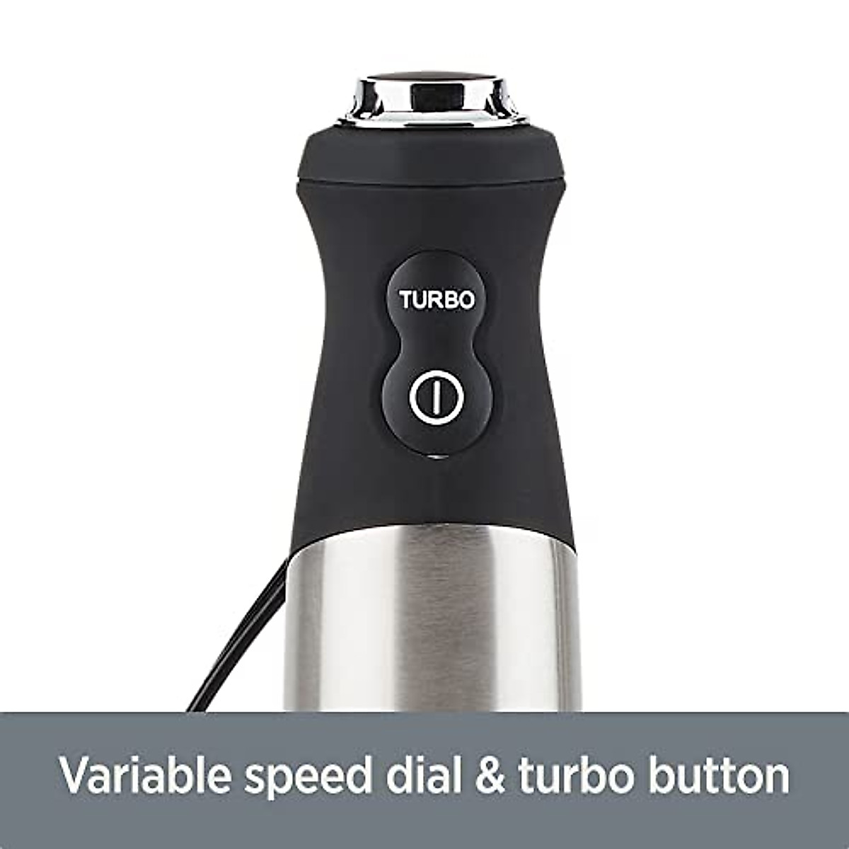 All-Clad Stainless Steel Immersion Blender, 600-Watts, Easy to Clean Detachable Shaft, Variable Speed Control Dial, Turbo Function, Hand Blender KZ750D42