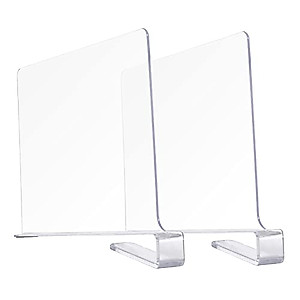 ERFEI Shelf Dividers for Closet Organization Clear Acrylic Shelves Organizer Multifunction Closet Separator in Bedroom Kitchen and Office (12pcs)