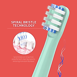 Replacement Toothbrush Heads Compatible with Colgate Hum Connected Smart Battery Toothbrush Refill Head, Green, 6 Pack