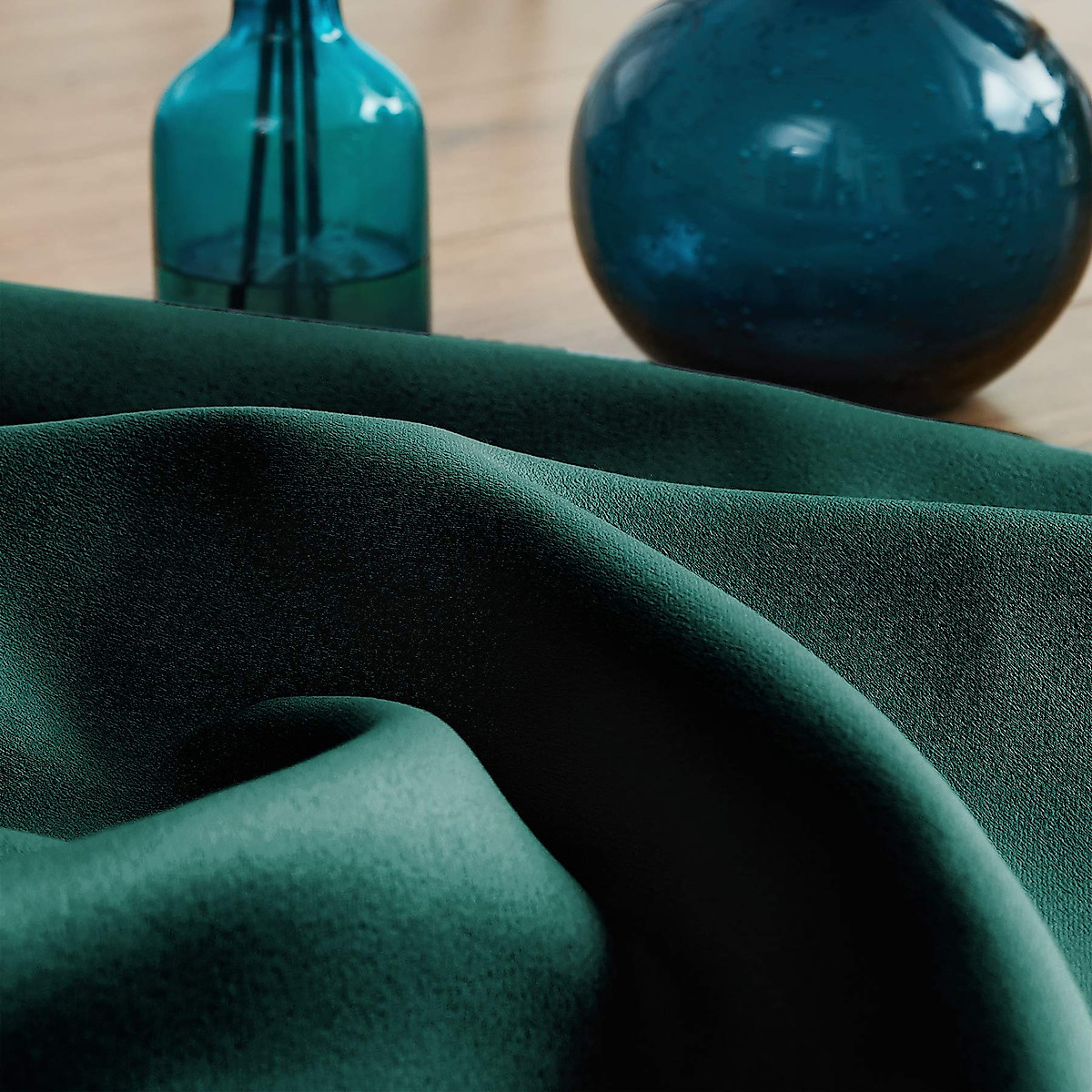 Green Blackout Curtains for Bedroom 84 inch Pom Pom Windows Drapes Cute Decorative Triple Weave Thermal Insulated Curtain Drapes for Nursery Room Studio Hotel 52" w x2 Panels Rod Pocket