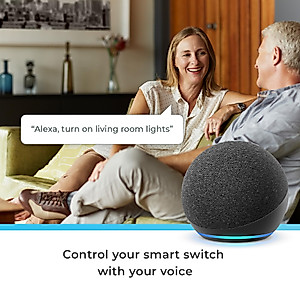 Globe Electric 50586 Works with Alexa Only Wi-Fi Smart Indoor On/Off Smart Switch,2.4Ghz WiFi, Neutral Wire Required, Voice Activated, White, Wall Plate Included, Smart Home Automation
