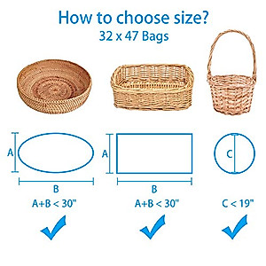 Awpeye Clear Basket Bags, 25 Pack Extra Large Cellophane Wrap for Baskets and Gifts, 32x47 Inches Cellophane Bags, 2 Mil Thick