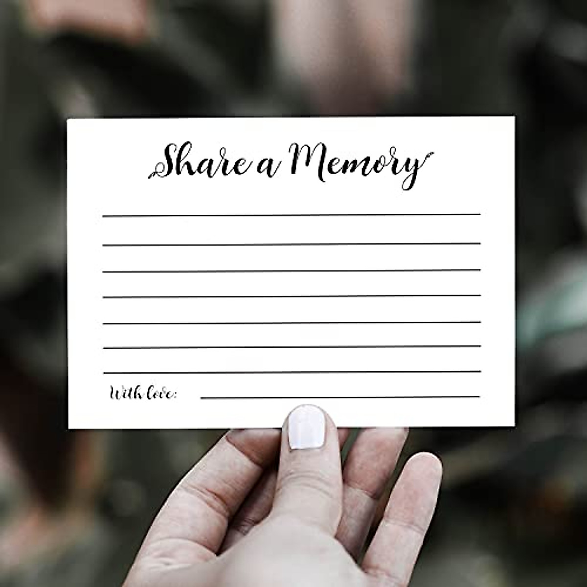 Share A Memory Cards, Pack of 50, Memory Cards for Celebration of Life, Wedding, Showers, Birthdays, Funeral, Retirement, Graduation, Funeral Guest Book Alternative Advice Game, 4x6 Inch.