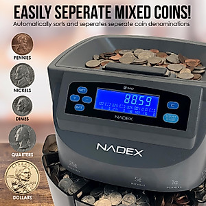 Nadex S540 Pro | Coin Counter, Sorter, and Wrapper | Sorts up to 300 Coins Per Minute | Comes with 48 Preformed Wrappers