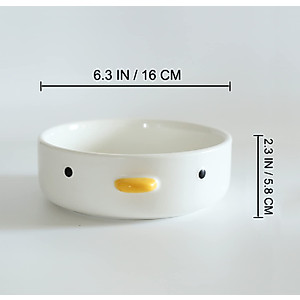 PURROOM Funny Cute Duck 6'' Salad Bowl, Handmade Glaze Chick Safety Ceramics Large Pasta Bowls, Home Family, Friend.