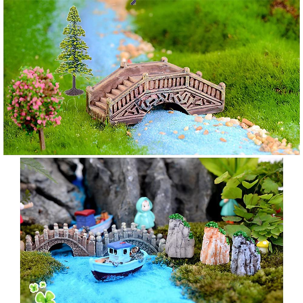 Trasfit 19 Pieces Zen Garden Accessories Kit, Office Desktop Mini Zen Gifts - Meditation Rock Sand/Fairy Garden Accessories or Micro Landscape Decoration Plant Pots Bonsai Craft Decor