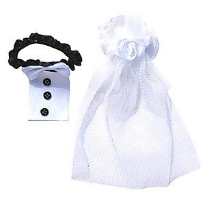 Wedding Wine Bottle Cover Bride Groom Wedding Champagne Glass Cover Decoration Wedding Dress Table Decor Set of 2