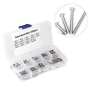 Crews Set, High Hardness Resistance Durable 320pcs M2 Machine Screws Set Fasteners for Laptop/Hard Disk/Keyboard/Phone/PC