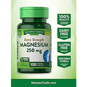 Magnesium Oxide | 250 mg | 100 Caplets | Vegetarian, Non-GMO & Gluten Free Supplement | by Nature's Truth