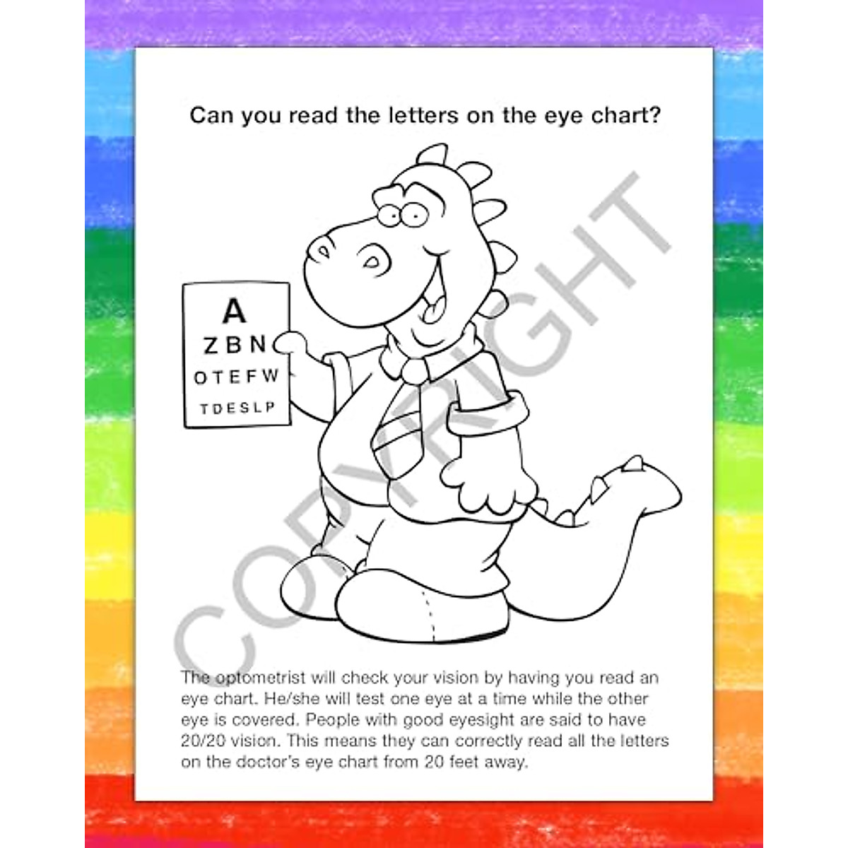 ZoCo - Learn About Eye Care - Coloring Books (50 Bulk Pack, Without Crayons) - Optometrist, Eye Doctor Gifts - Games, Puzzles, Activities for Kids