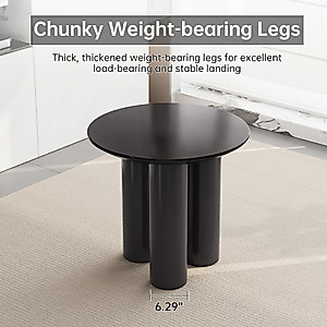 Guyii 30" Modern Round Dining Table for 2 Black Kichen Table with 3 Legs Small Nesting Table for 2 Tea Table for Dining Room KIchen Room Restaurant Table Saving Space
