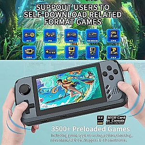 Handheld Game Console 4.5Inch IPS HD Portable Retro Games Consoles with 32G TF Card -3500 Classic Video Games, Multiple Emulators Console Support HD Out/Gamepads, 3000mAh Rechargeable Battery, Black