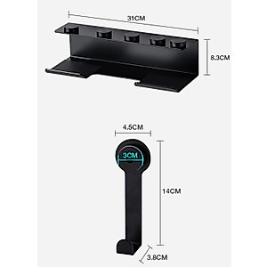 GENCAM Airwrap Wall Mount Organizer for Shark Flexstyle, Aluminum Alloy Storage Holder for Shark 430/440 Flexstyle, Wall Mount Holder for Shark Flexstyle and Attachments (Black)