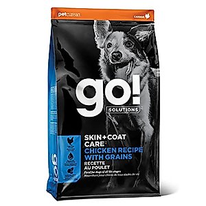 Go! Solutions Skin + Coat Care - Dry Dog Food, 25 lb - Chicken Recipe with Grains for All Life Stages - Complete + Balanced Nutrition for Dogs