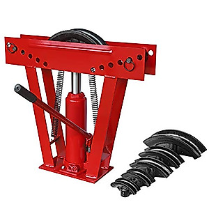 BIG RED T31202 Torin Hydraulic Pipe/Tube Bender with Adjustable Rollers and 6 Cast Iron Dies, 12 Ton (24,000 lb) Capacity, Red