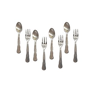 Small Spoon And Fork Set Stainless Steel Kitchen Cutlery Reusable Spoons And Forks For Food Sweet Dishes And Lawa Cakes (Set of 12Pcs)