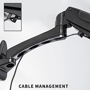 VIVO Sit-Stand 24 Inch Pneumatic Spring Keyboard and Mouse Tray Wall Mount, Counterbalance Height Adjustable Typing Platform, Ergonomic Tilt, Black, MOUNT-KB35B