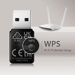 Edimax Wi-Fi 4 802.11n Mini USB Adapter -Newest Version- Wireless N300 Dongle, 300Mbps throughput, Auto-Power Adjustment for Energy Saving, Win 11 Plug-n-Play, Mac OS, Linux, EW-7722UTn V3