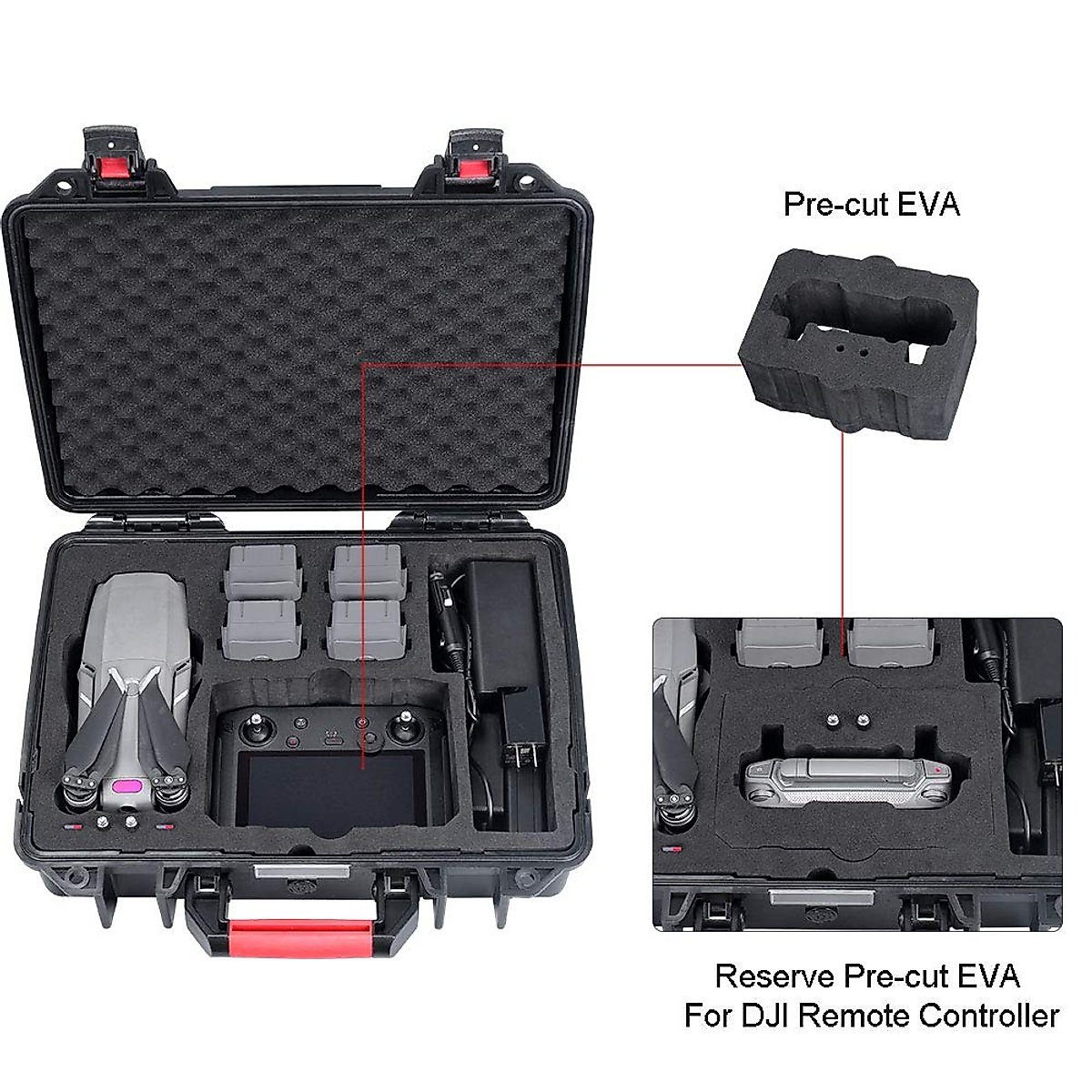 Smatree 17.6L Carrying Case Compatible with DJI Mavic 2 Pro/DJI Mavic 2 Zoom with Pre-Cut Foam for DJI Smart Controller and DJI Remote Controller