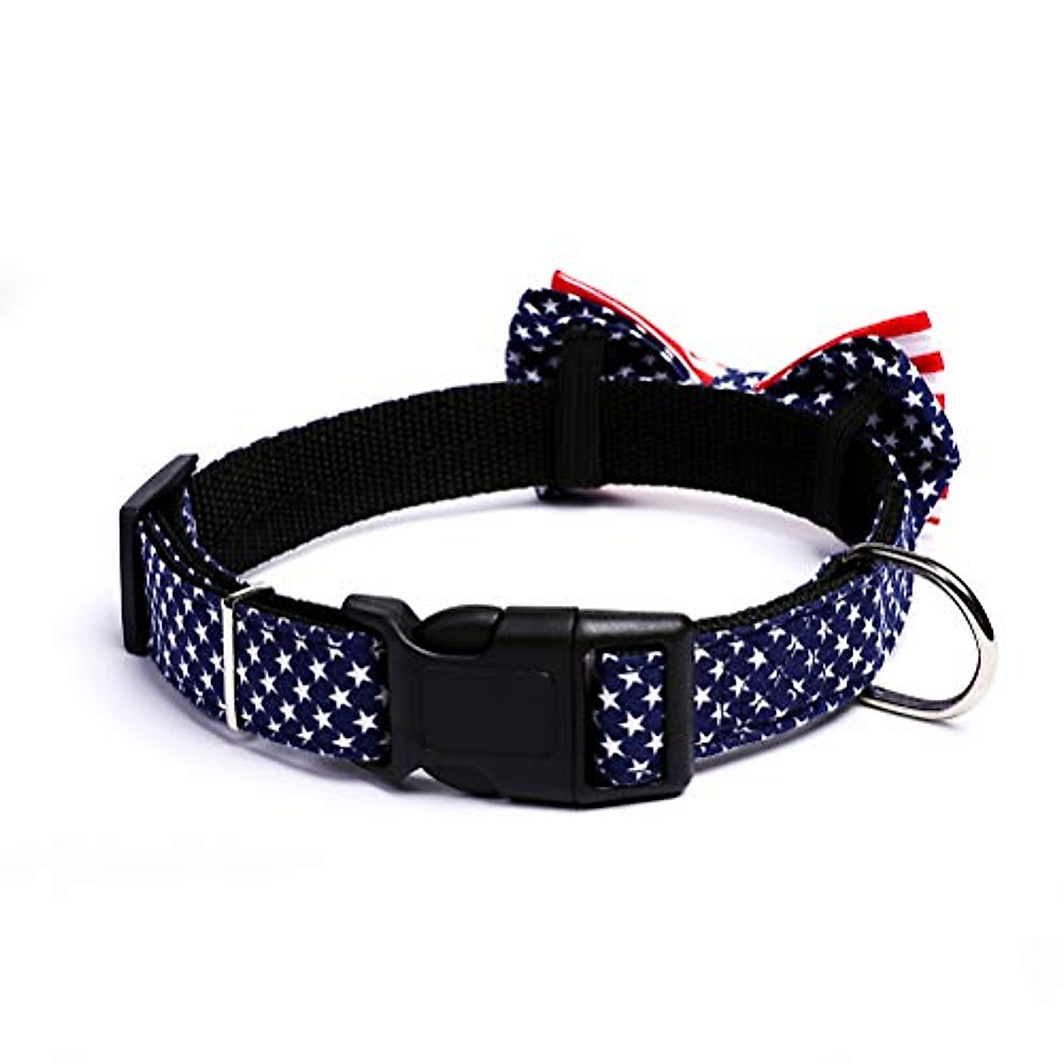 Pet Dog Collar, American Flag Dog Collar, Creative Bowknot Pet Ring, Comfortable Dog Cat Personalized Collars Bowtie for Large, Medium, Small Dogs - Size M (Size : Medium)