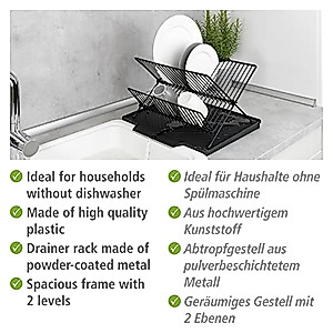 WENKO Nelia Dish Drying Mat with Drainer Black
