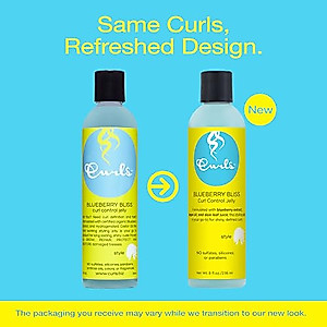 Curls Blueberry Bliss Control Jelly - 8 oz, Define & Defrizz, Wash and Go's, Twist Outs & Braid Outs, for Wavy, Curly, and Coily Hair Types