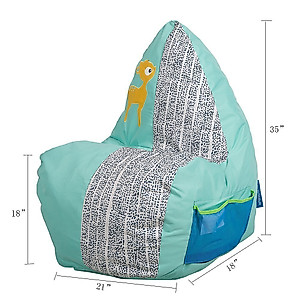 Livebest Kids Self-Rebound Sponge Sofa Bean Bag Chair Seat with Animals Pattern Indoor Furniture for Boys and Girls,Bright Color