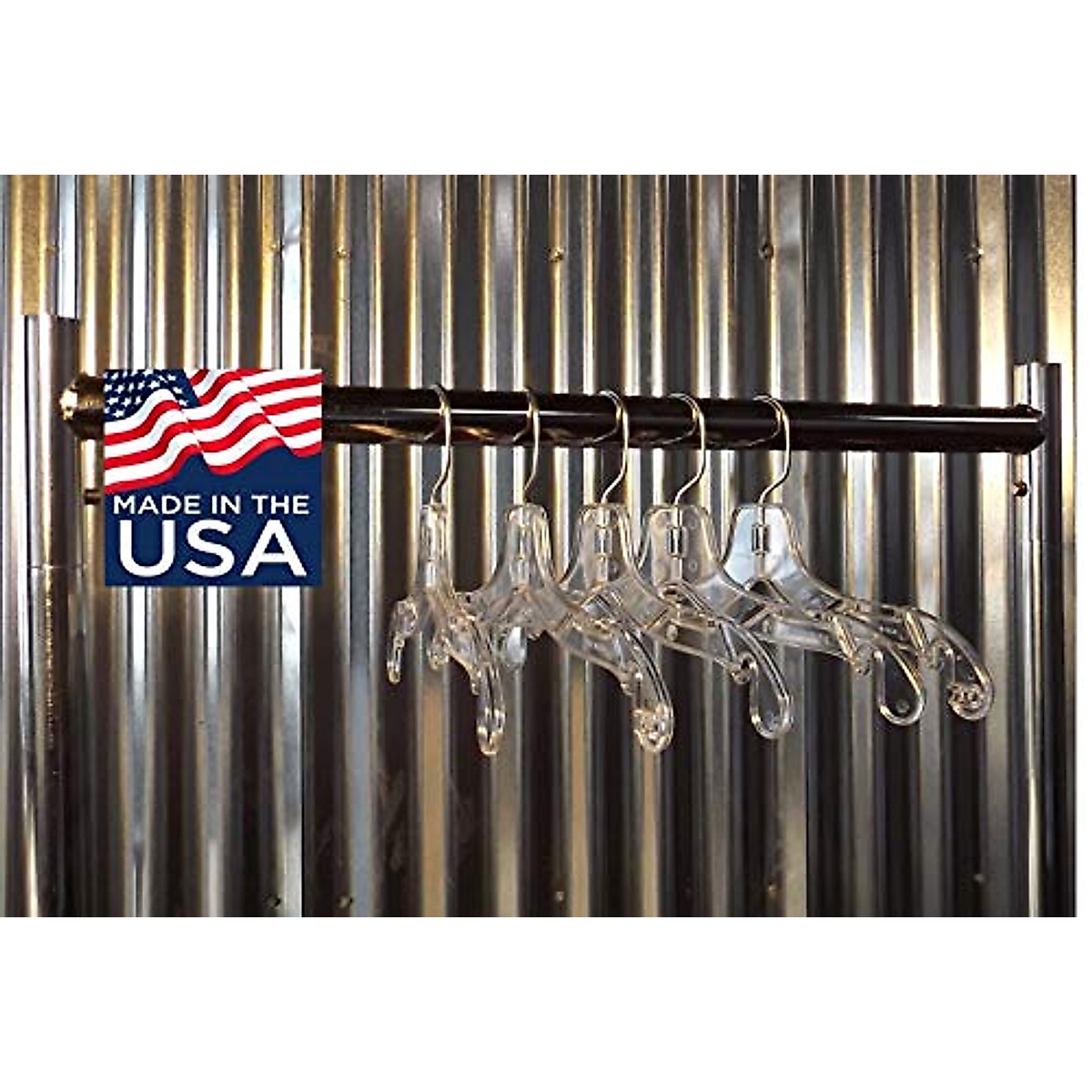 NAHANCO 412 Clear Plastic Children's Dress Hangers, Swivel Metal Hook and Notches for Straps, Super Heavy Weight, 12" - (Pack of 100)