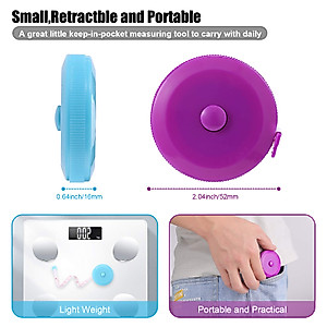 Measuring Tape, Fabric Small Tape Measure Retractable, 60 Inch Sewing Tape Measure for Craft Nursing Medical Travel(3 Pack/Pink Purple Sky Blue)