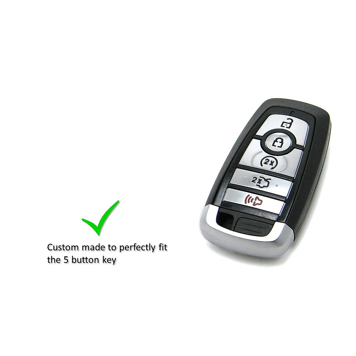 Autobase Silicone Key Fob Cover for Ford Fusion F150 F250 F350 F450 F550 Edge Explorer Bronco Expedition Mustang F-150 Raptor | Car Accessory | Key Protection Case 2 Pcs (Black and Blue)