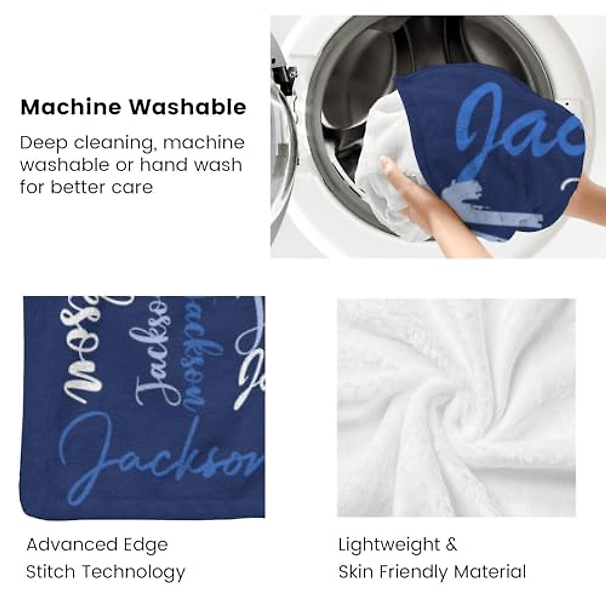 Dr.TOUGH Name Blanket Personalized Blanket and Throws Personalized Blanket for Kids Adult Fleece Bed Blankets Customized