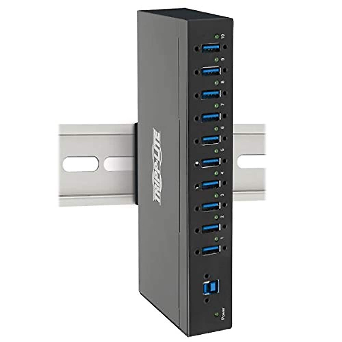 Tripp Lite 10-Port USB 3.0 Hub, Industrial USB Splitter for USB Charging and Data Transfer, 5 Gbps, Iron Housing (U360-010-Ind)